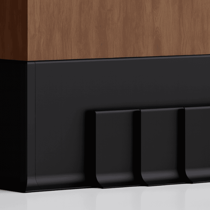 Rodape Lablanco Metalico em Aluminio Wave 80x12x2500mm Cor Preto ...