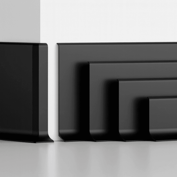 Rodape Lablanco Metalico em Aluminio Wave 80x12x2500mm Cor Preto ...